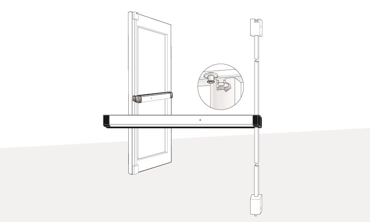 8200 Series Narrow Stile Surface Vertical Rod Exit Device